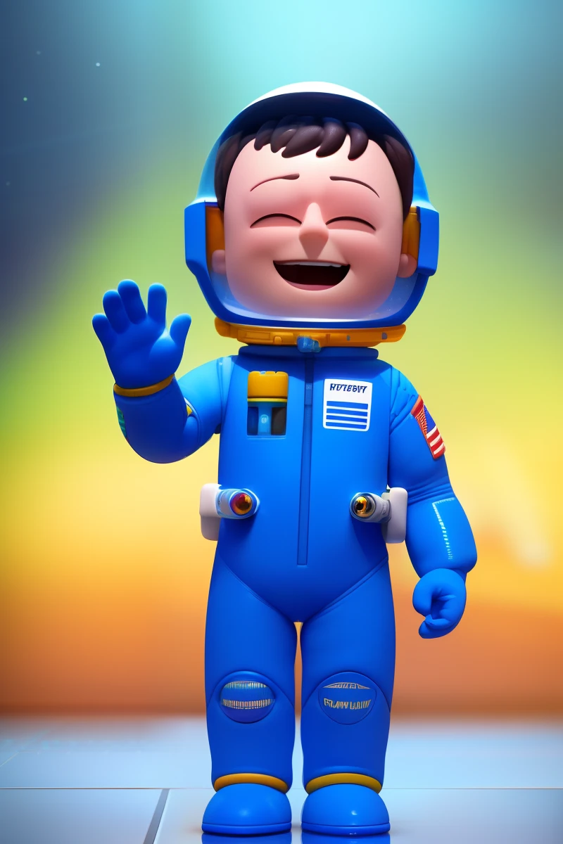 A close up of a toy figure of a man in a space suit - SeaArt AI