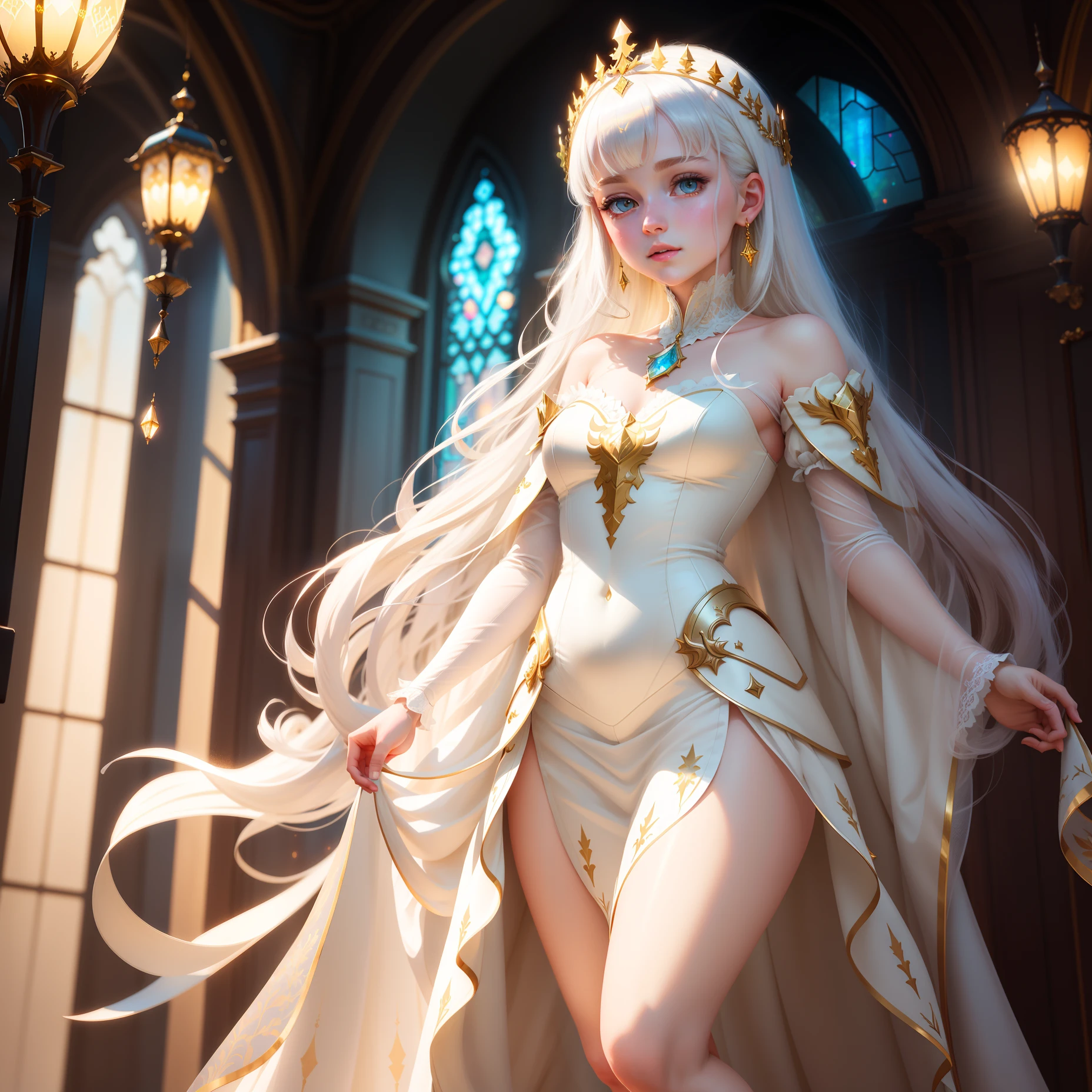 delicate face,down shot, thick acrylic illustrationon pixiv, by Kawacy, by john singer sargent ...