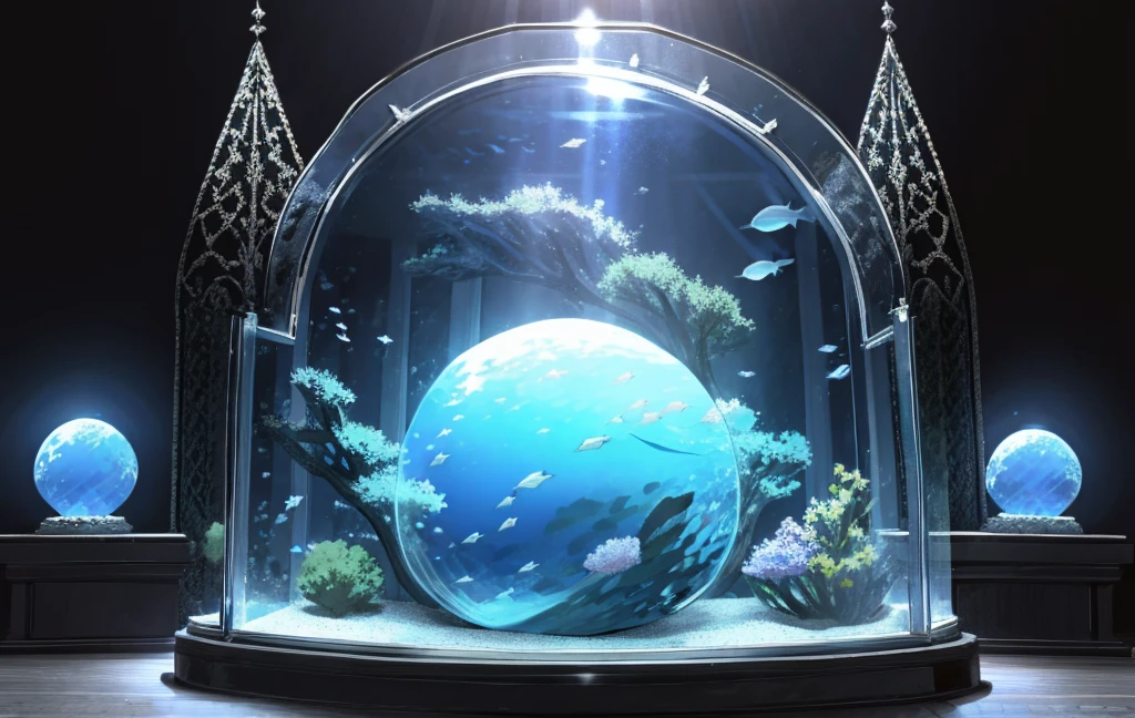 Roman civilization like sphere shaped aquarium - SeaArt AI