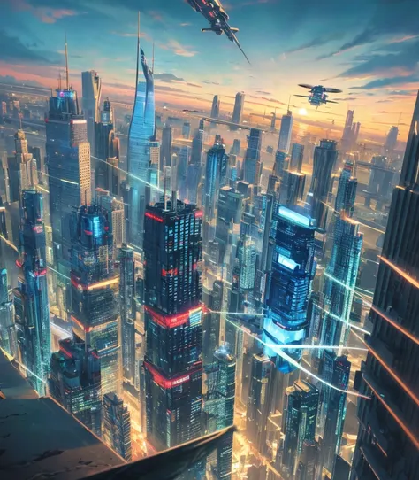 Future cityscapes, ((Cyborg)), (irregular architecture), machinery ...