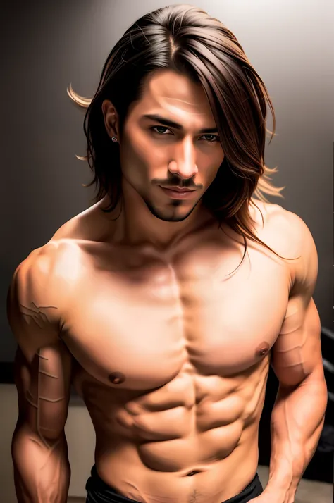 Handsome Indonesian muscular men, facial hair, hairy chest, shiny skin, and without clothes 4k ...