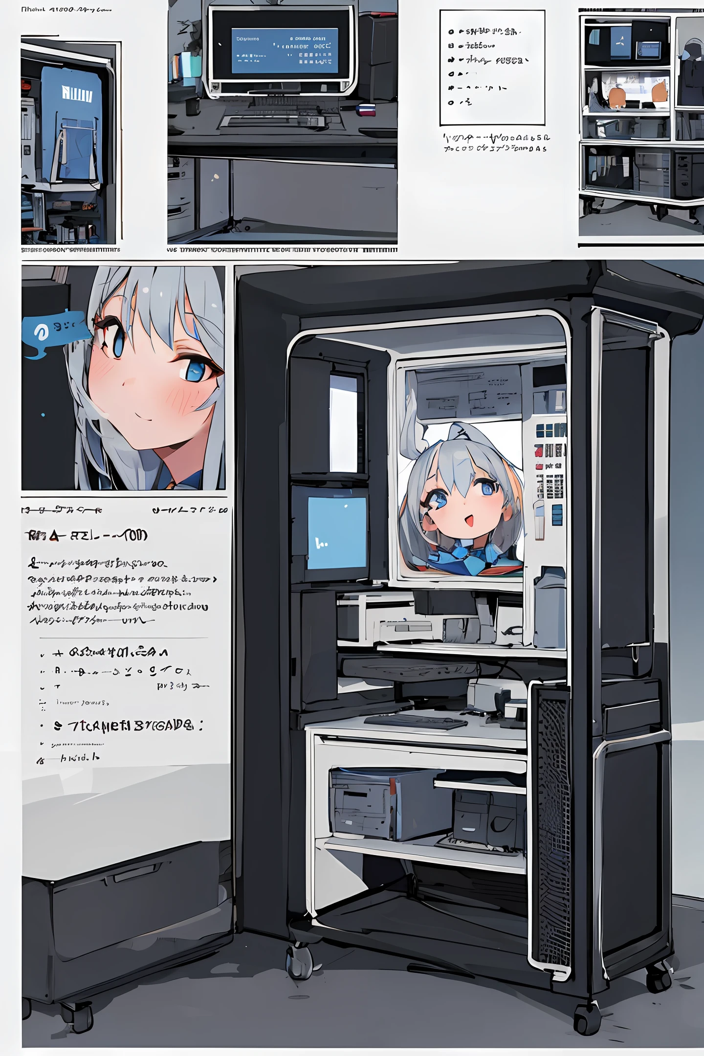 Side computer two-dimensional girl - SeaArt AI