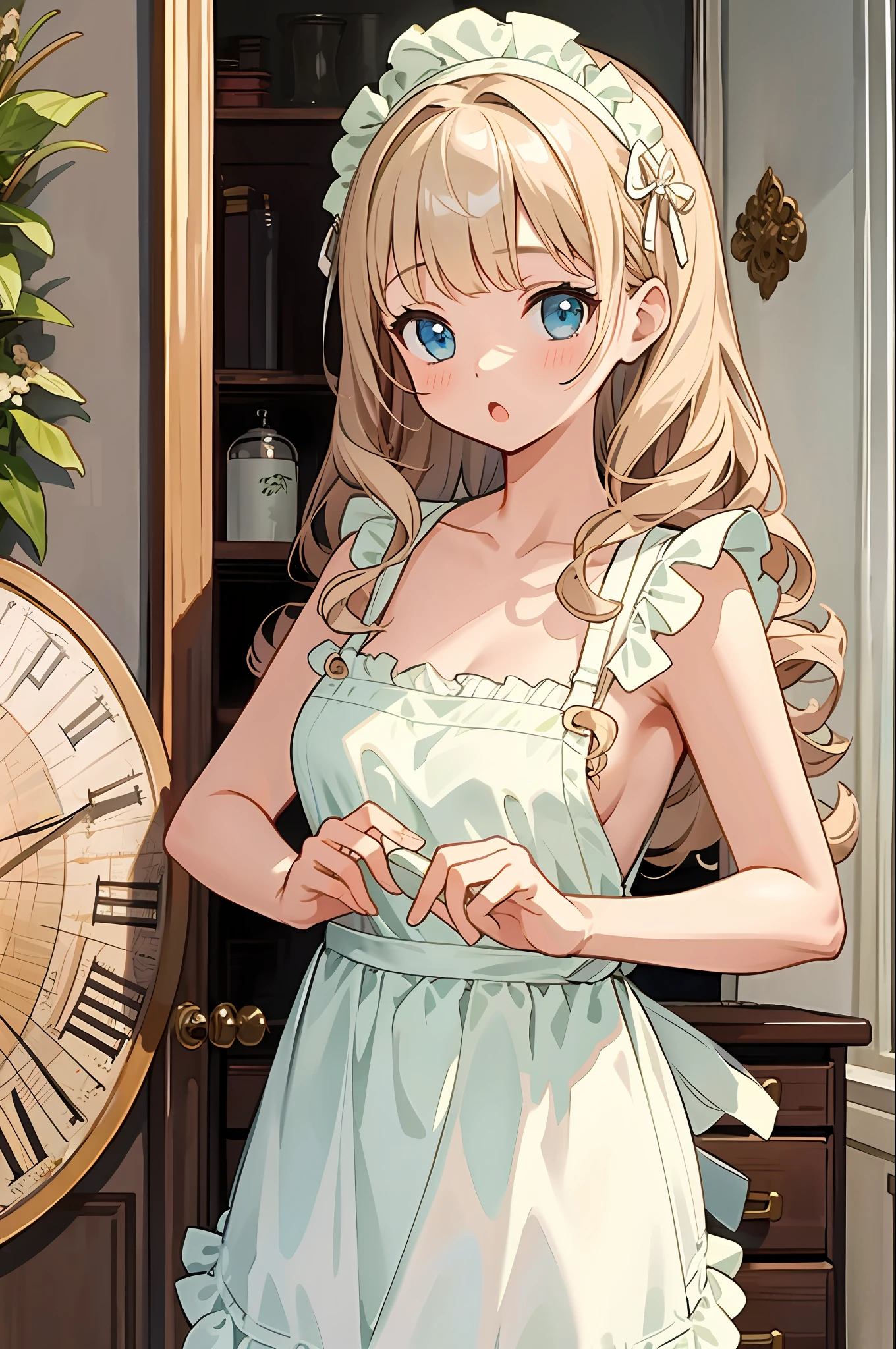Masterpiece Best Quality Detailed 1girl Solo Naked Apron