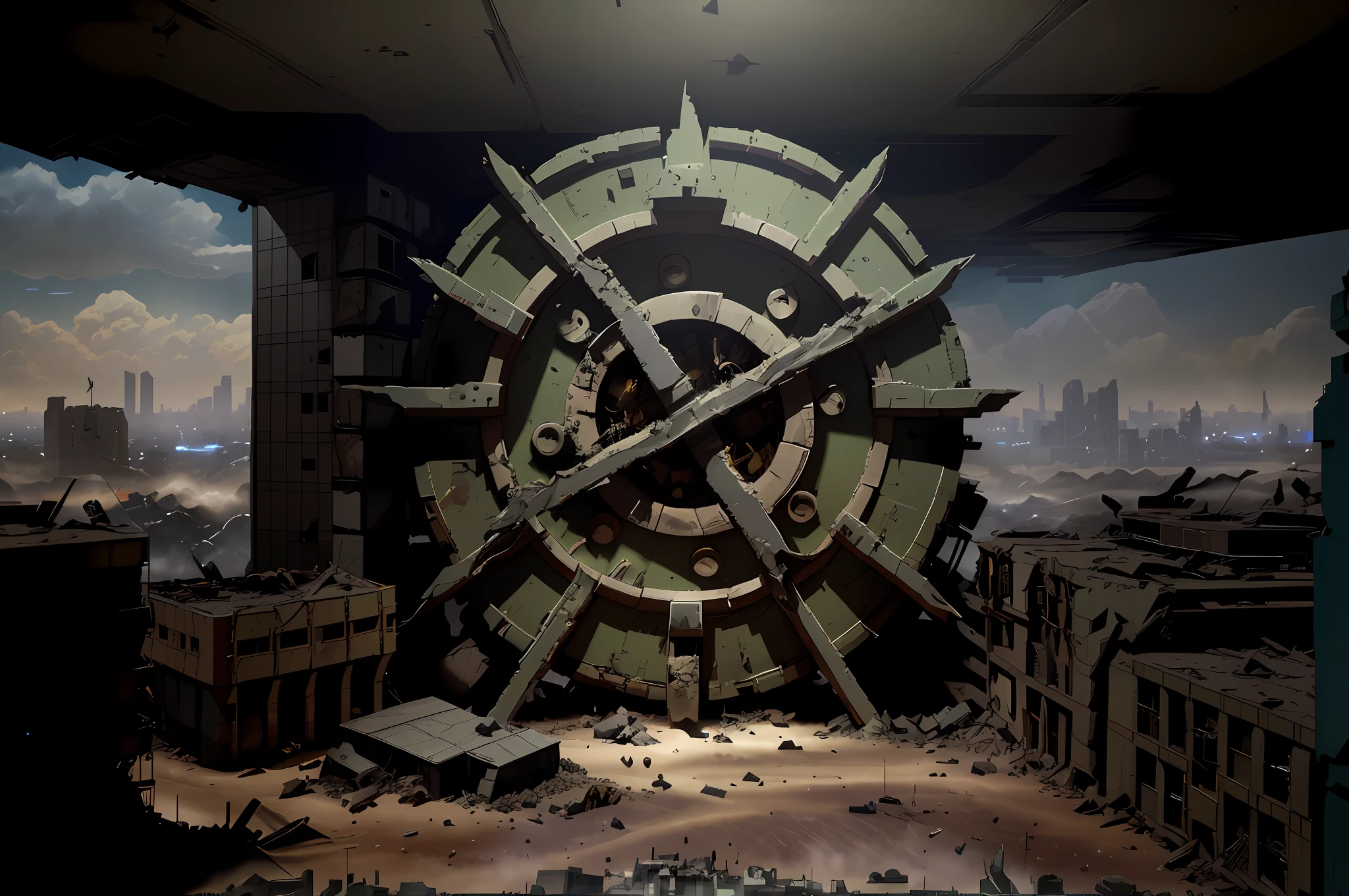 Arafed view of a clock tower in a building with a sky background - SeaArt AI