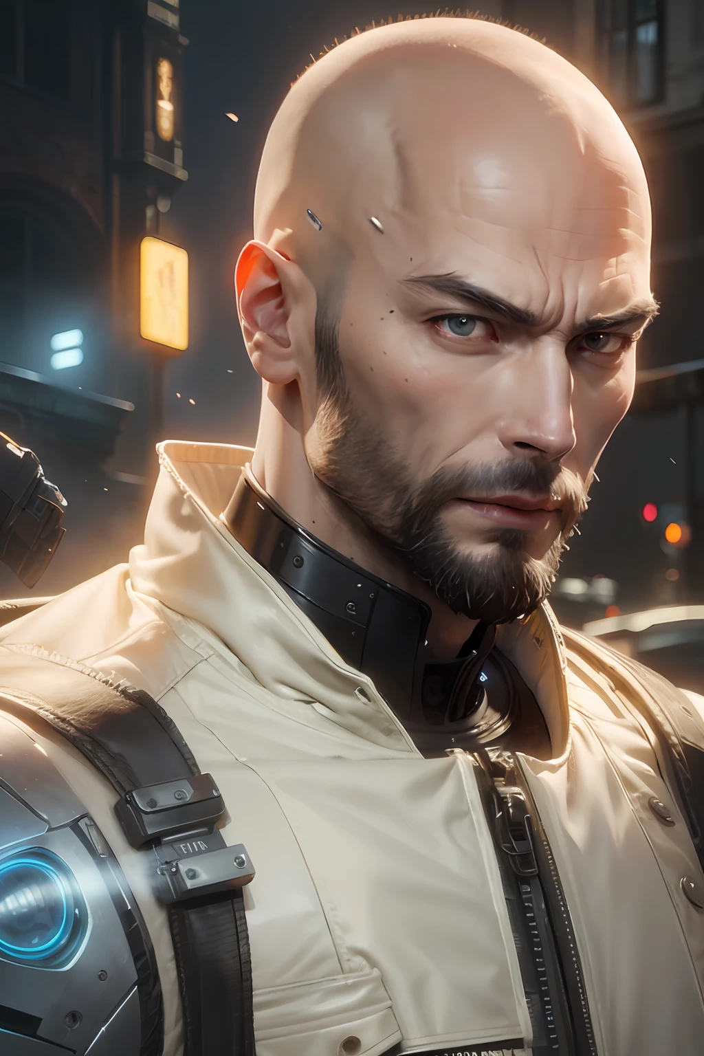 Bald Man Short Beard Cyborgdiffusion A Chic Portrait of a Cyborg by ...