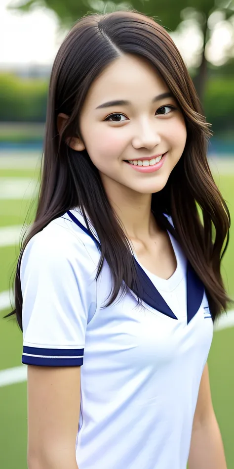 neat college girl, , (school uniform, summer clothes, short sleeves) - SeaArt AI