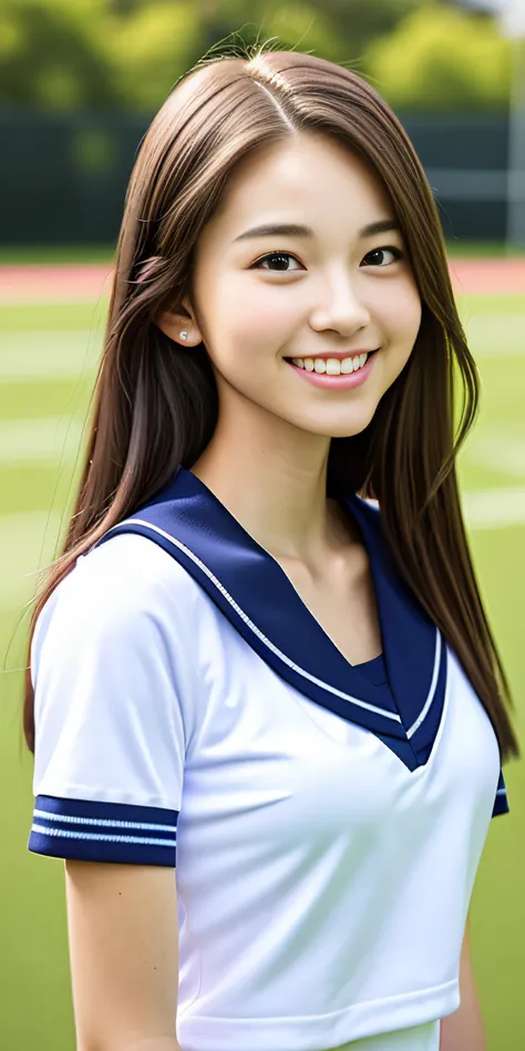 neat college girl, , (school uniform, summer clothes, short sleeves) - SeaArt AI