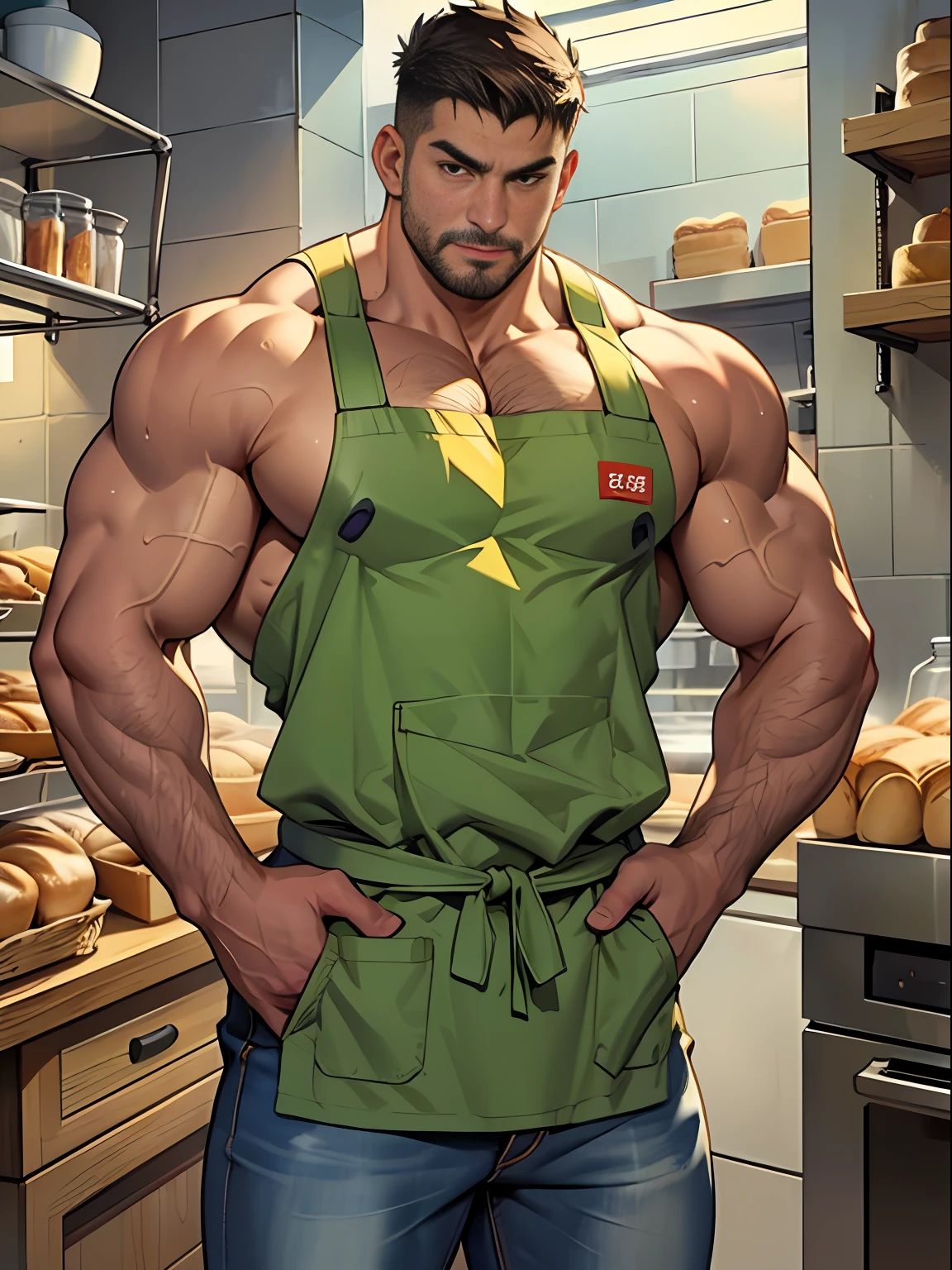 30 years old, big eyes, Chinese male, stubble, white inch - SeaArt AI