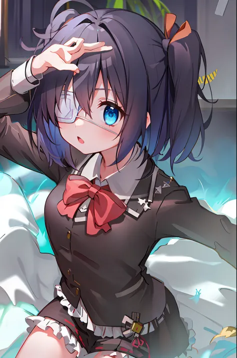 high res, masterpiece,Rikka Takanashi, black hair, solo - SeaArt AI
