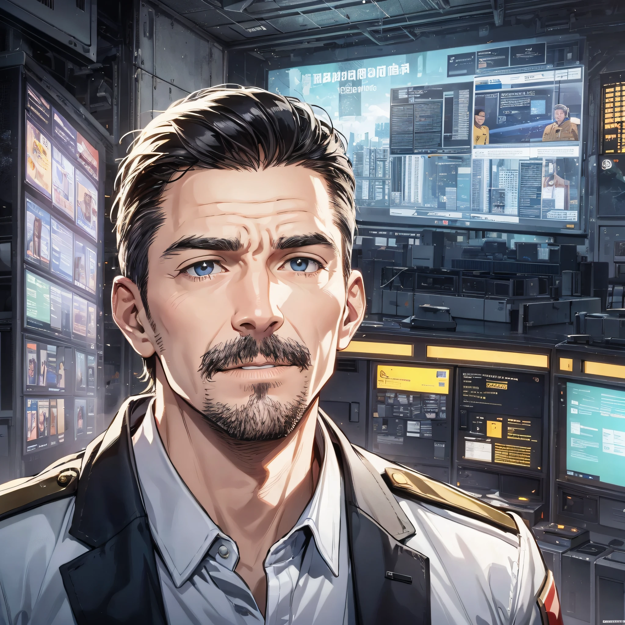 A close up of a man in a suit and tie in a room - SeaArt AI