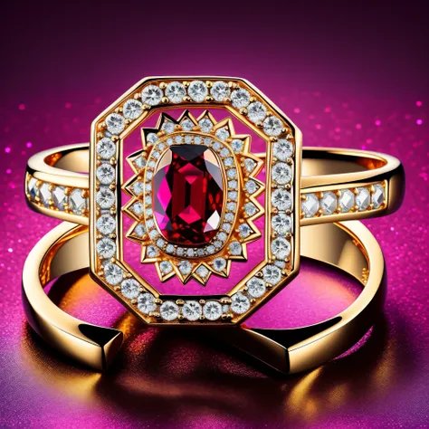 (SUPER DETAILED),LUXURY CHIC RED GOLD PRECIOUS RING WITH ONE BIG RED ...