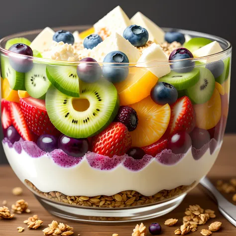 Clear! Here is a visual description of the Yogurt and Fruit Parfait ...