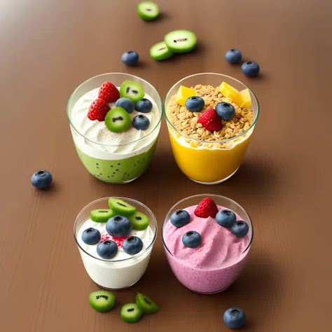 Clear! Here is a visual description of the Yogurt and Fruit Parfait ...