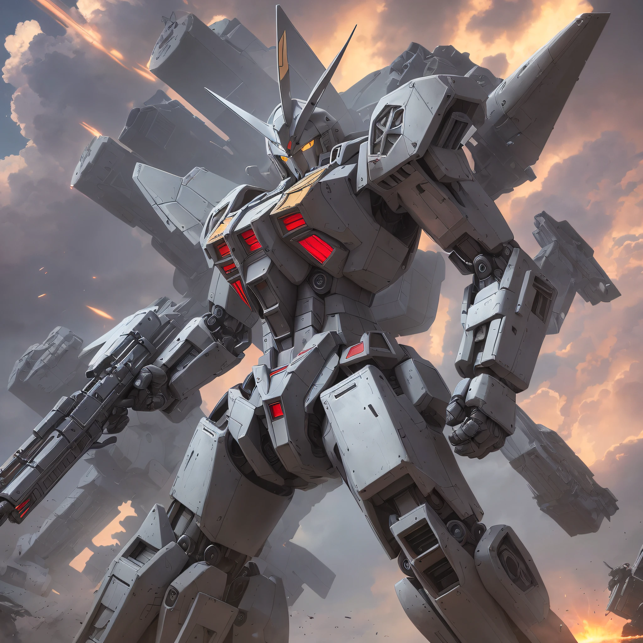 This figure is a giant humanoid robot with a total height of 10 meters ...