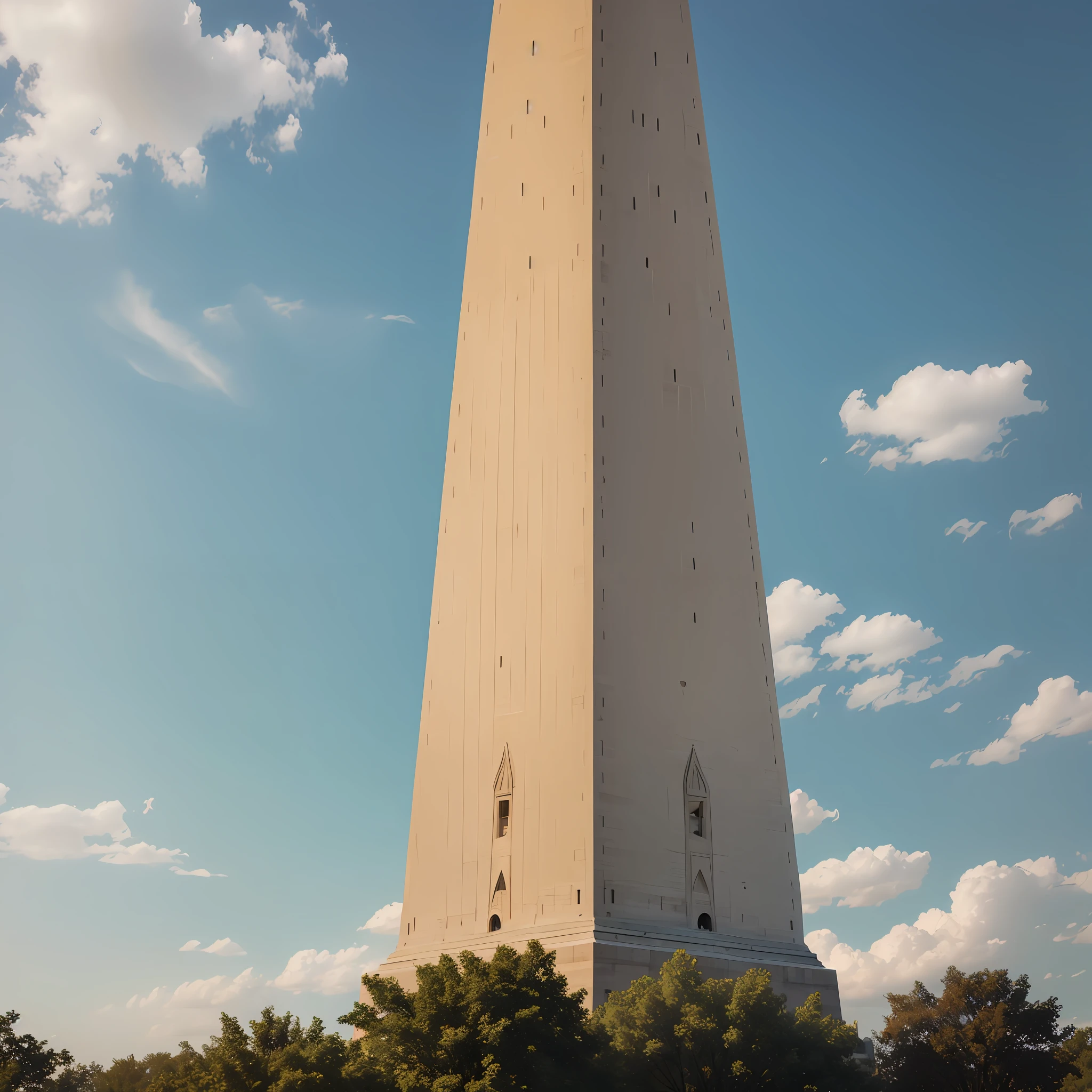 Arafed tower with a clock on top of it in a park - SeaArt AI