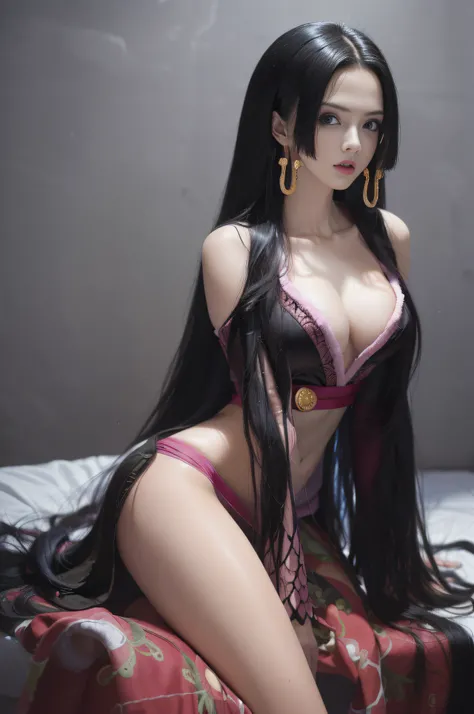 (((masterpiece+best quality+high resolution+ultra-detailed))), boa hancock, long silky black ...