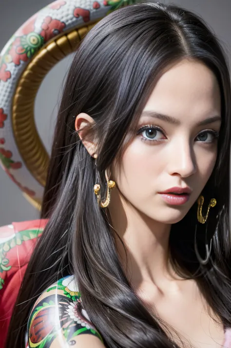 (((masterpiece+best quality+high resolution+ultra-detailed))), boa hancock, long silky black ...