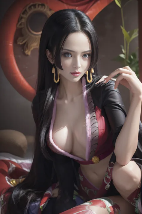 (((masterpiece+best quality+high resolution+ultra-detailed))), boa hancock, long silky black ...