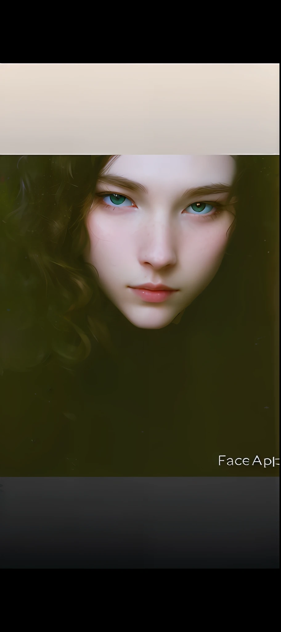 Un primer plano de una mujer con ojos azules y fondo negro - SeaArt AI