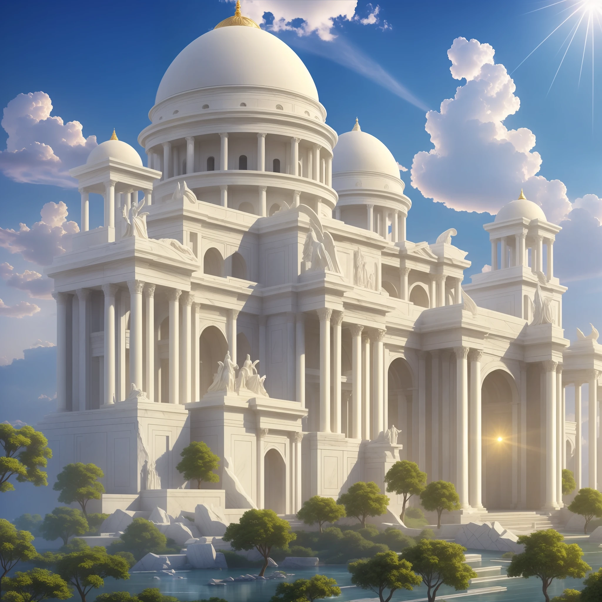 Arafed image of a large white building with a dome on top - SeaArt AI