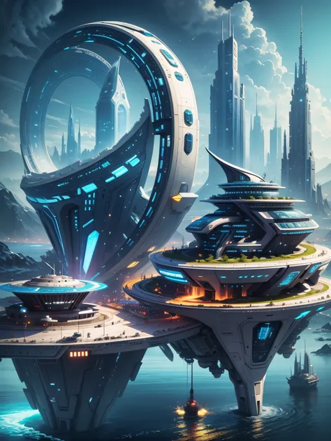 futuristic city, 24th century, fantasy, fantasy, arctic - SeaArt AI