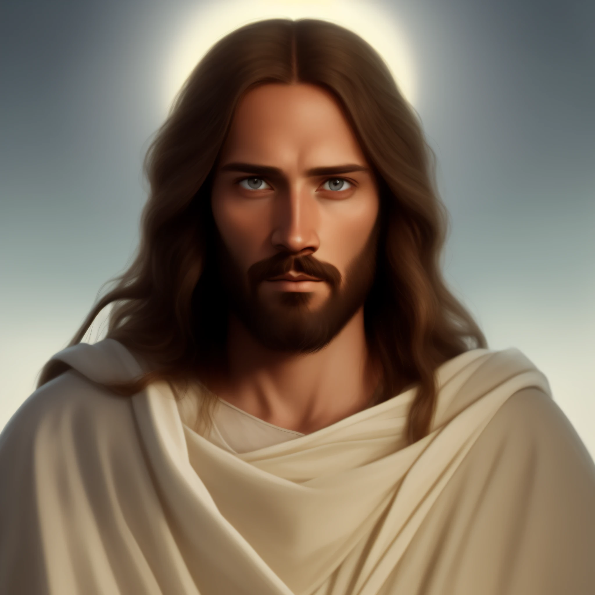 A painting of jesus with a halo above his head - SeaArt AI