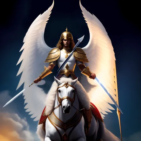 ANGEL WITH MALE APPEARANCE WITH GIANT WINGS ALL DRESSED IN A WHITE ...