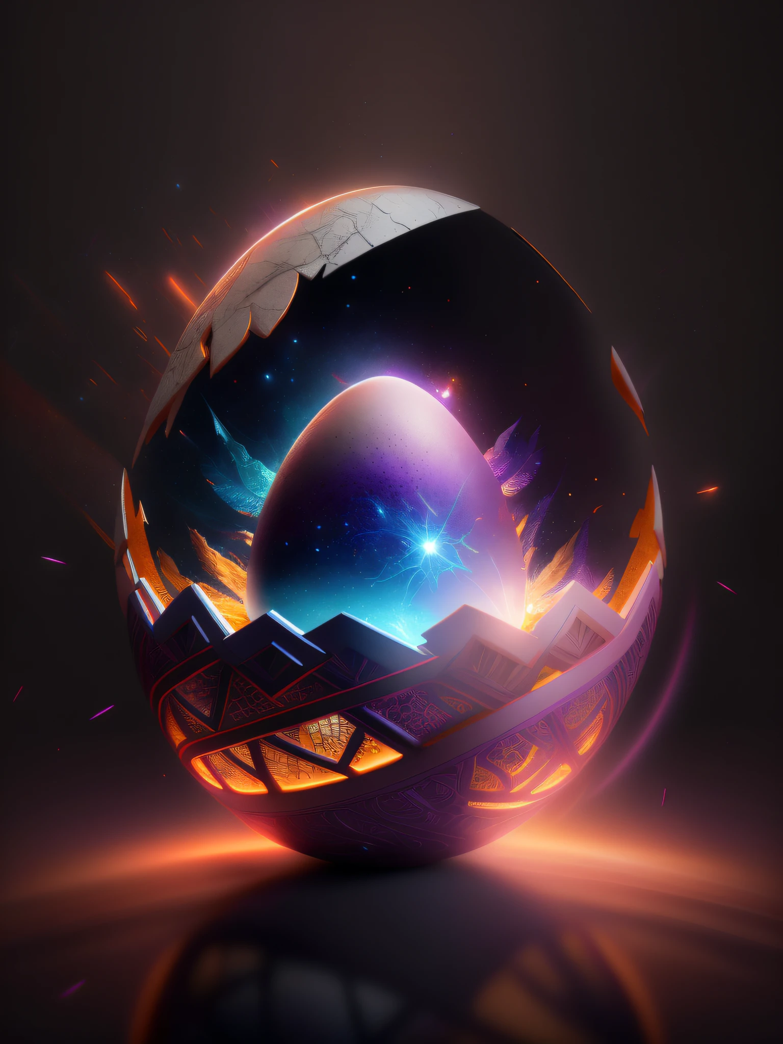 A sphere with a glowing orb inside of it - SeaArt AI