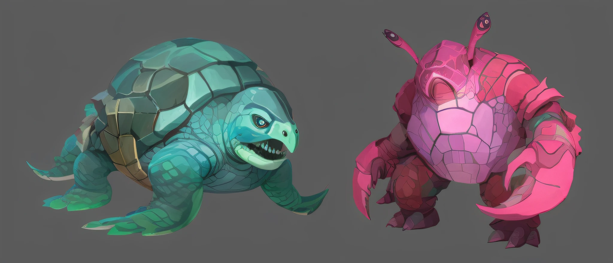 Two different colored papercrafts of a turtle and a turtle - SeaArt AI