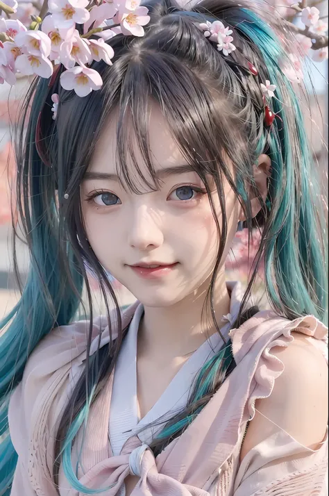 hatune miku, aqua hair, twin tails,((ultra-detailed)), ((illustration ...