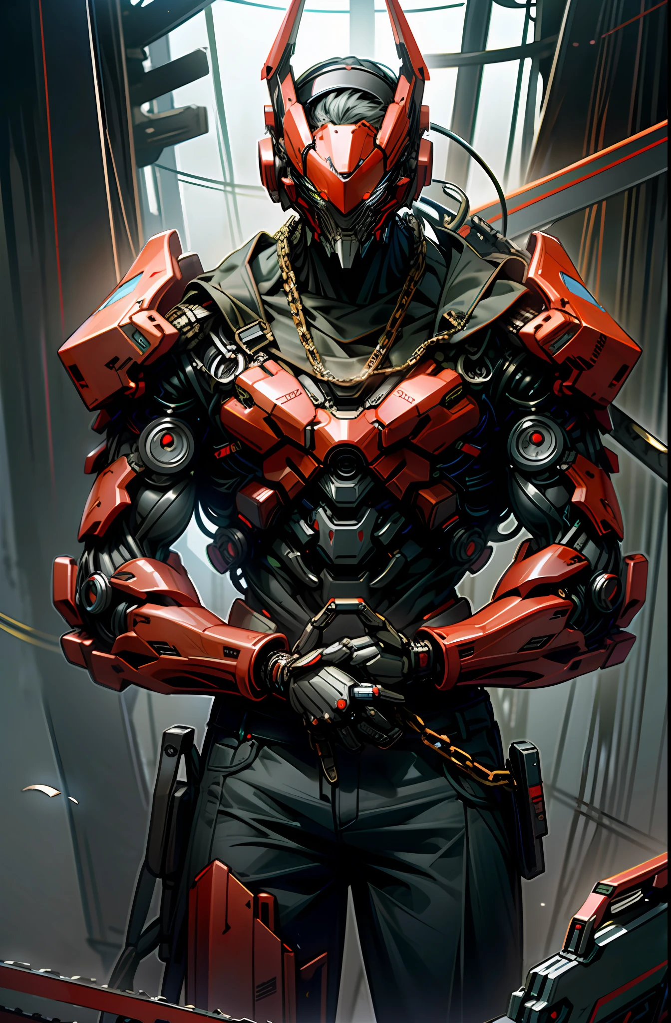 Dark_Fantasy,Cyberpunk,(chain saw,chain saw man,Red:1.1) - SeaArt AI