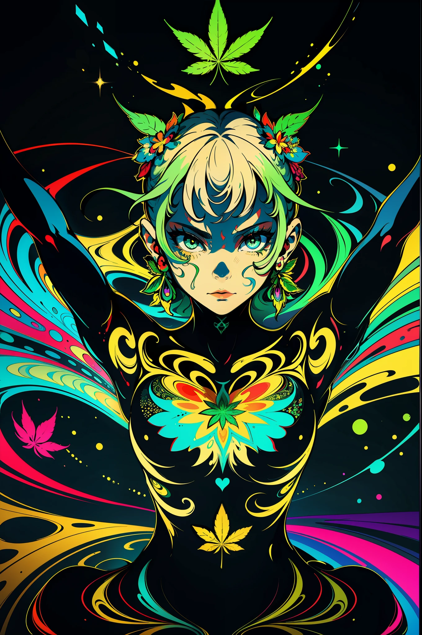 Vector Print: An explosion of vibrant colors and abstract shapes that ...