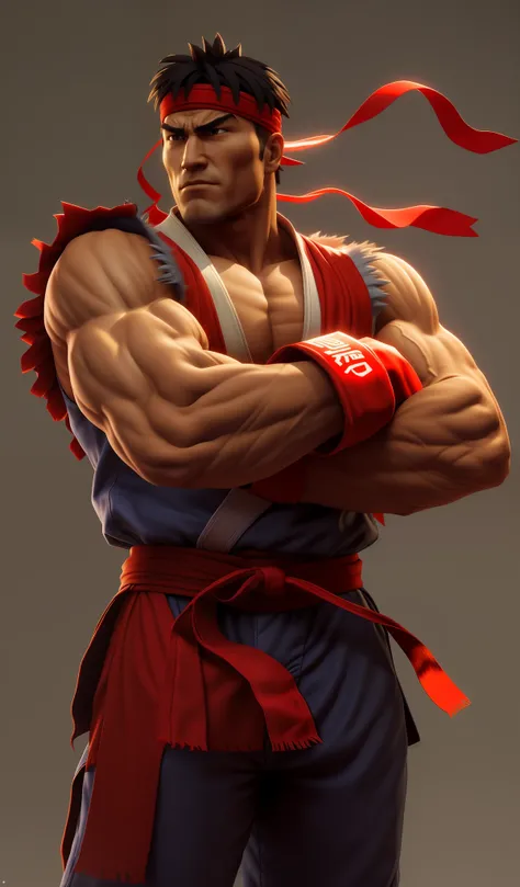 a close up of a man with a red - SeaArt AI