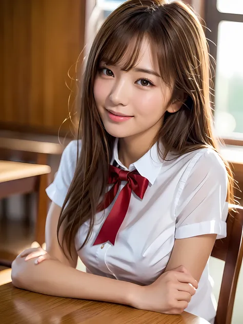 masterpiece, face close up shot, front view, a Japanese young pretty woman, sitting a chair and ...