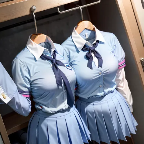 school uniforms in the closet raise their sleeves as if invisible girl ...