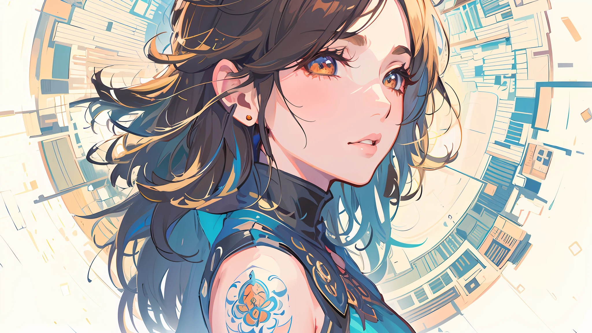 1 girl, serene expression, mesmerizing eyes, short, brown and straight hair - SeaArt AI