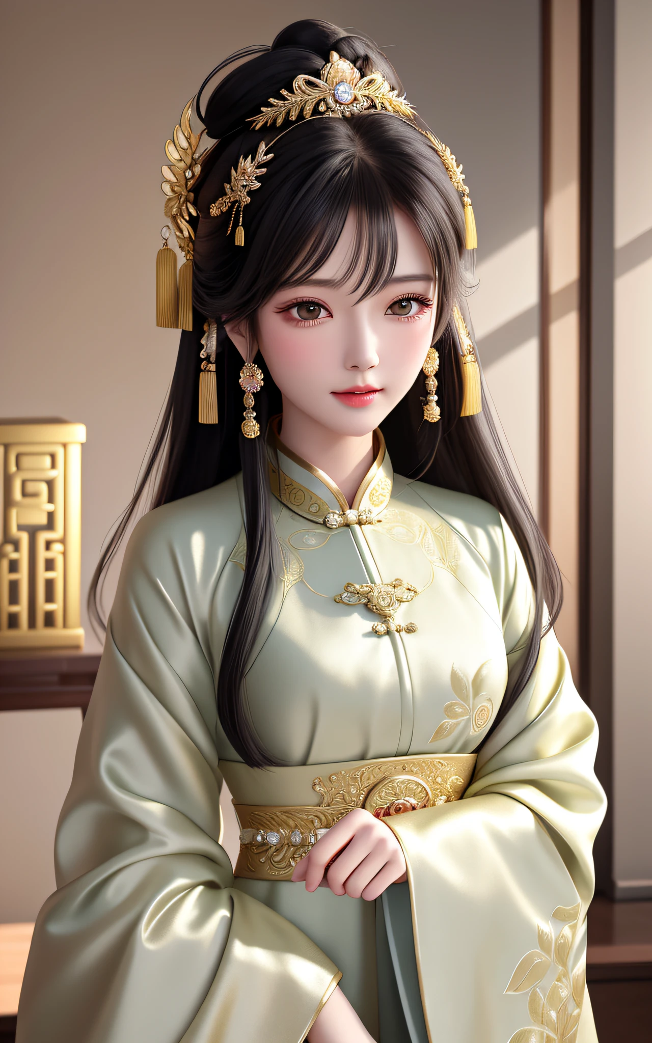 best quality, masterpiece, high resolution, 1girl, chinese wedding dress - SeaArt AI