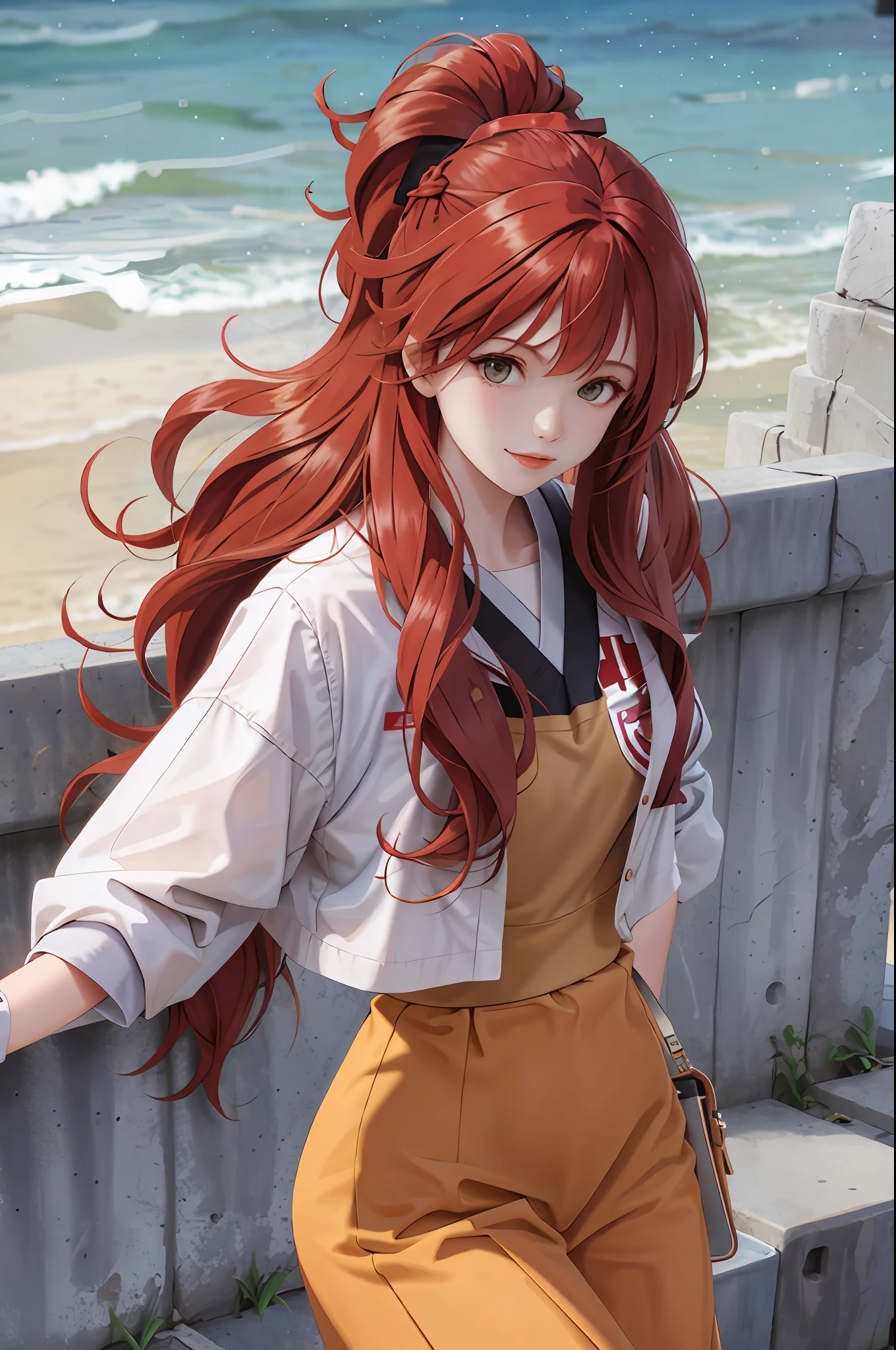 Ponytailed redhead girl - SeaArt AI