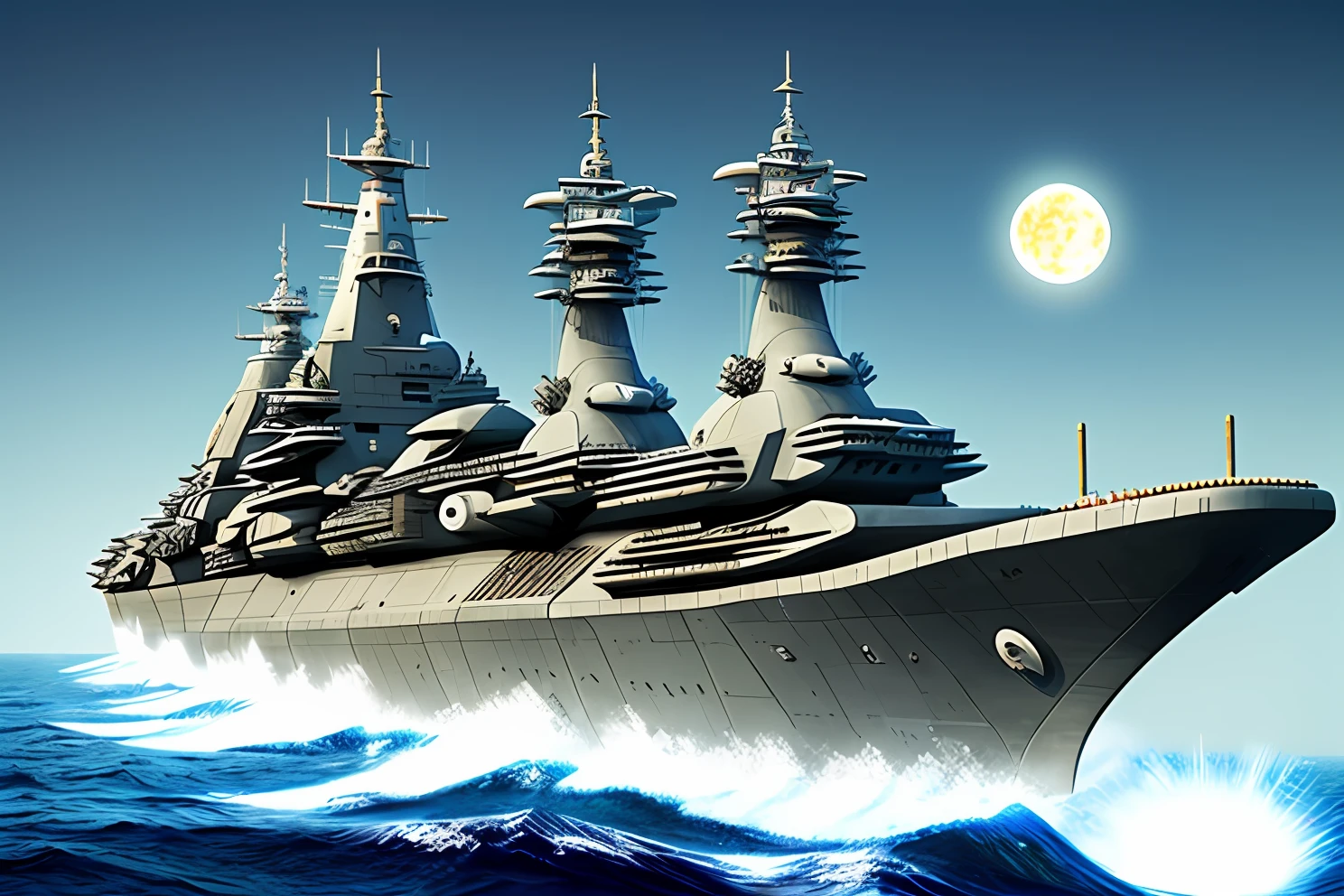 Science fiction battleship - SeaArt AI