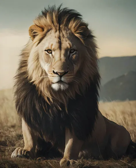 A lion protecting a baby, Cinematic and realistic image - SeaArt AI