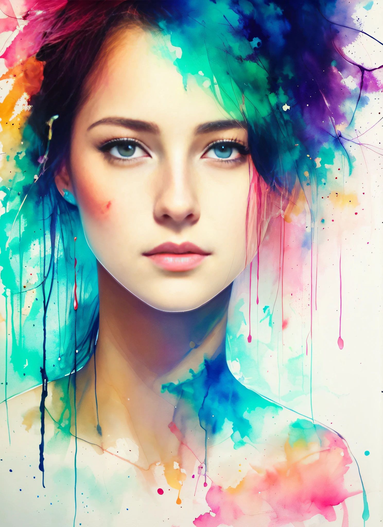 a painting by mse a woman by agnes cecile, luminous design, pastel ...