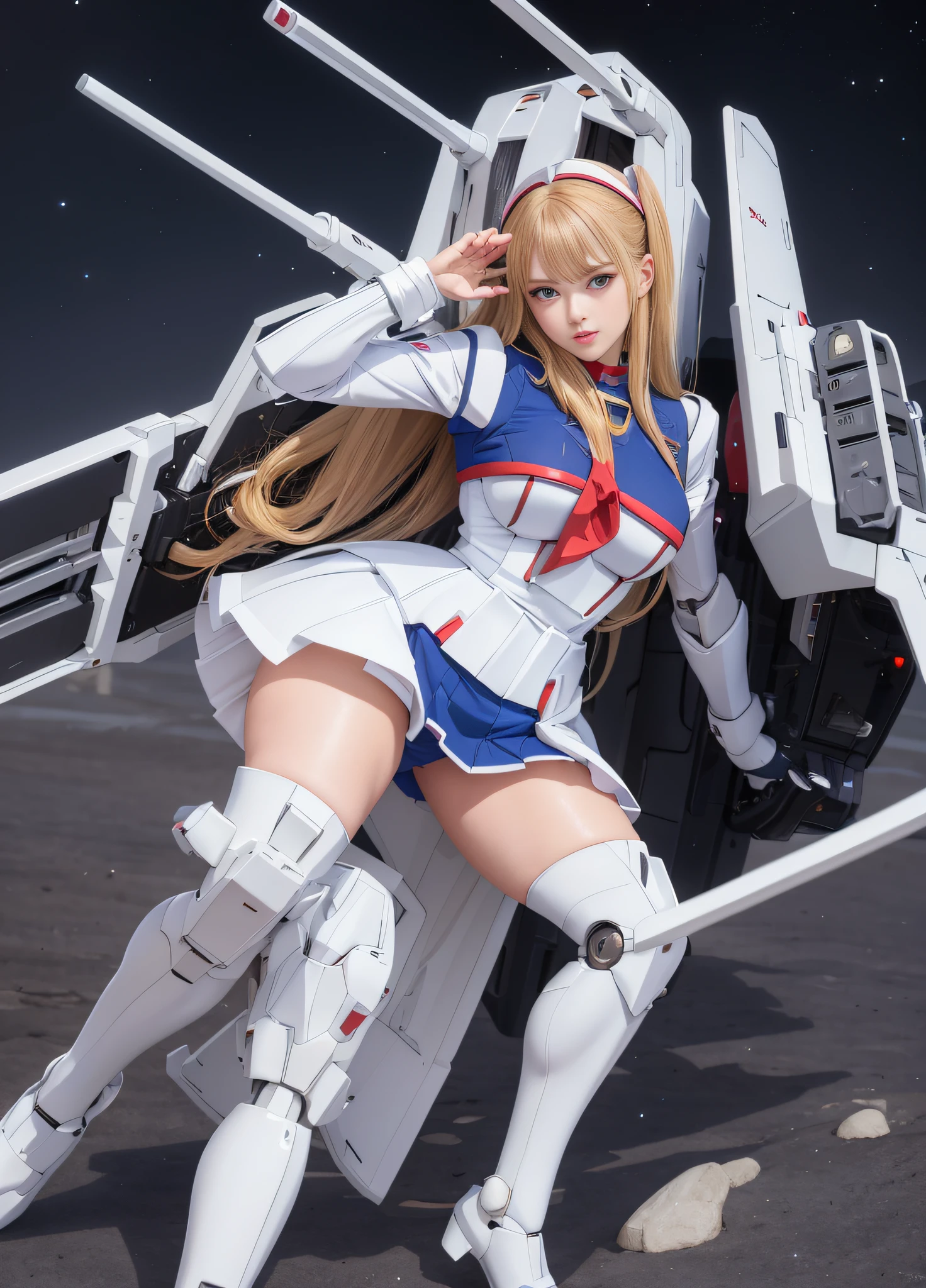 (top quality), (masterpiece), personification of Mobile Suit Gundam F91, nsfw, great highlights ...