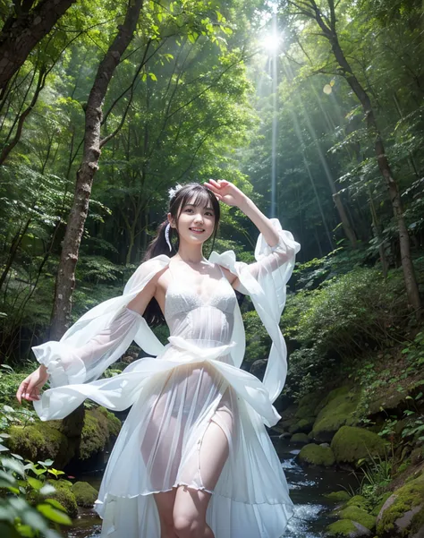 ((1 person)),((Photorealistic))), ((AKB 48))), (Full body photo)), looking up from below - SeaArt AI