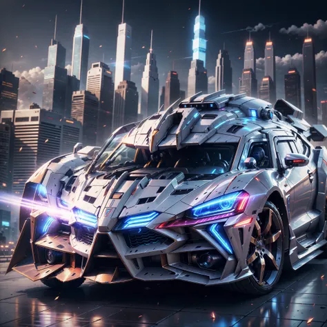 (A super mech sports car), las - SeaArt AI