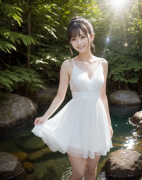 ((1 person)),((Photorealistic))), ((AKB 48))), (Full body photo)), looking up from below - SeaArt AI