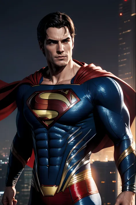 SUPERMAN, realistically, dynamic lights, old, gray stubble - SeaArt AI