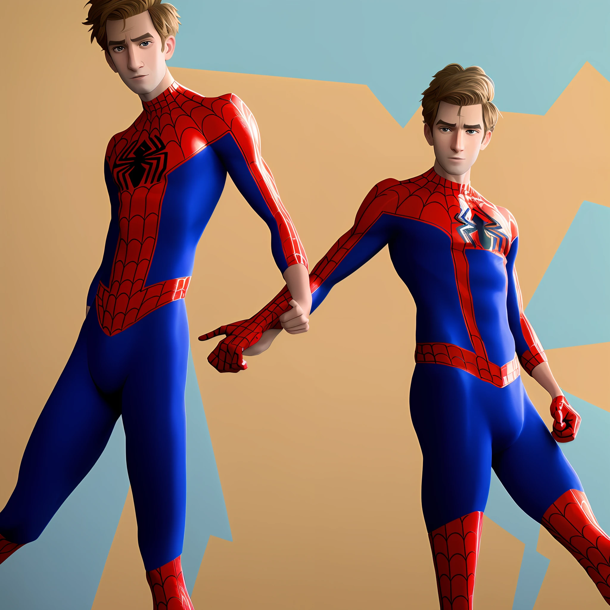 Spider - Man And Spider - Man In Blue And Red Suits - Seaart Ai