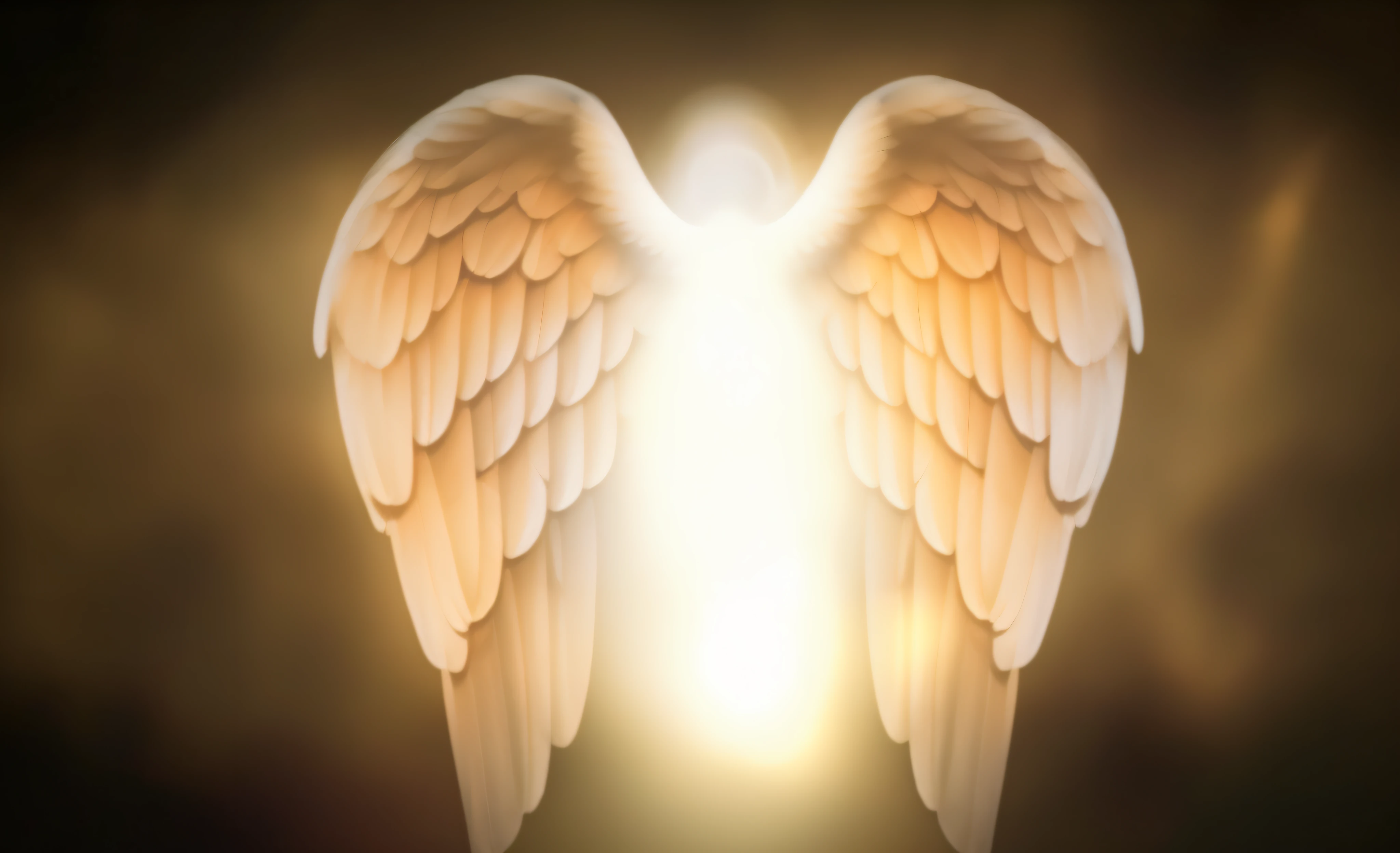 Uma imagem de um par de asas de anjo com o sol brilhando através delas - SeaArt AI