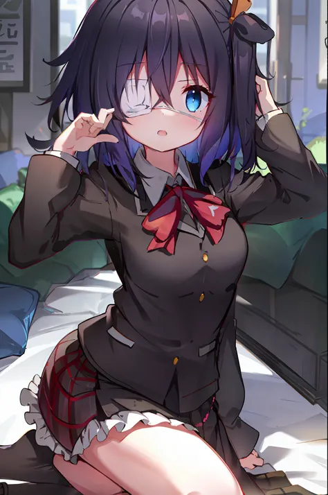 high res, masterpiece,Rikka Takanashi, black hair, solo - SeaArt AI