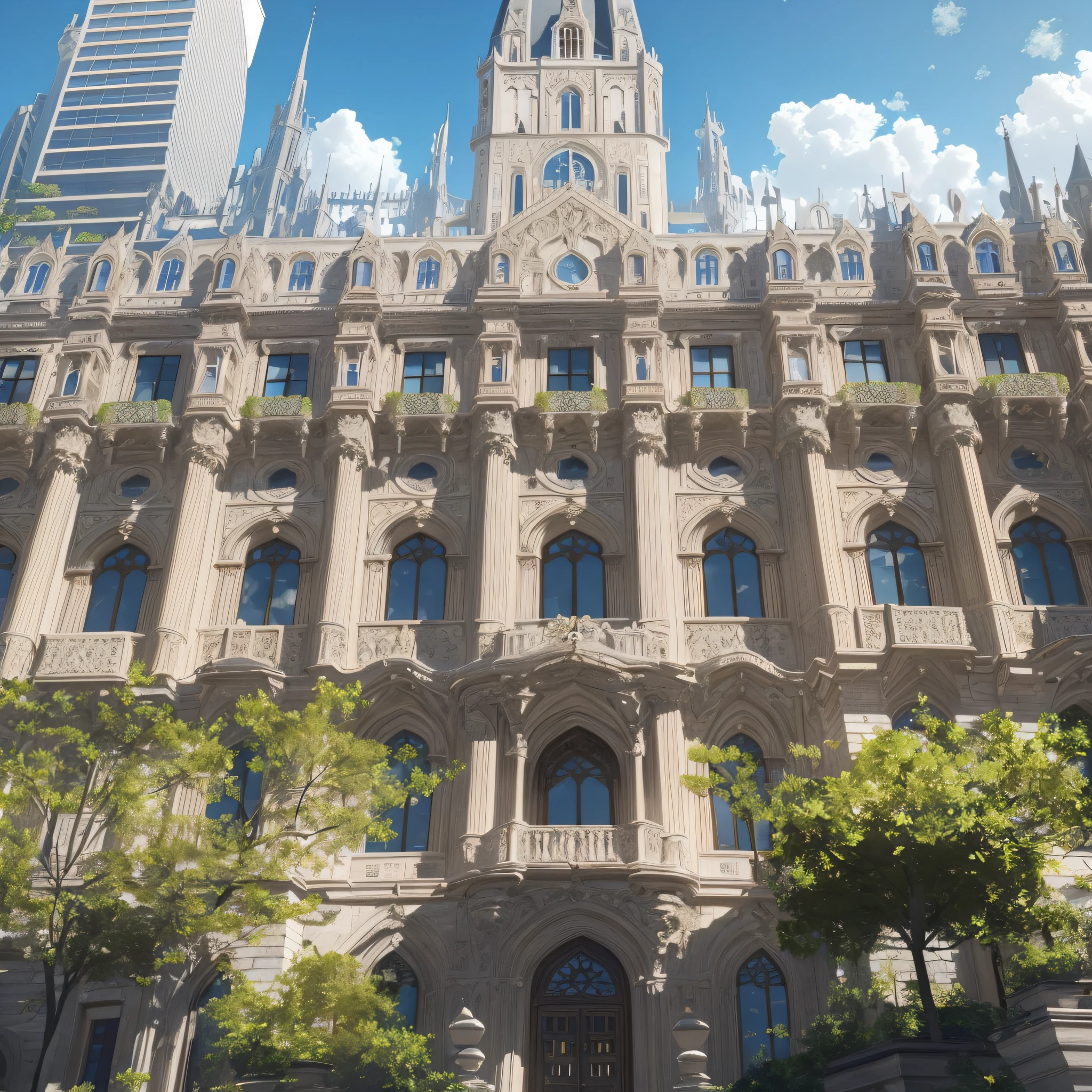 There is a large building with a clock tower on the top - SeaArt AI